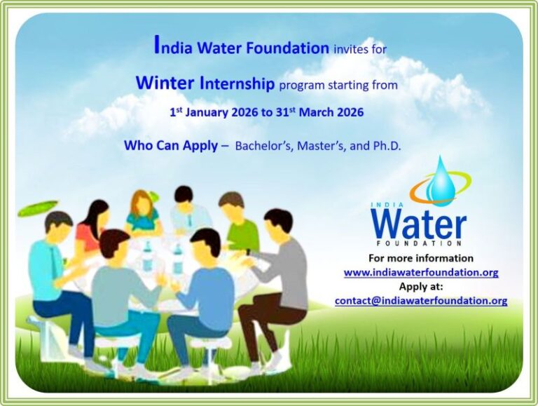 India Water Foundation announces Winter Internship Programme - Delhi ...