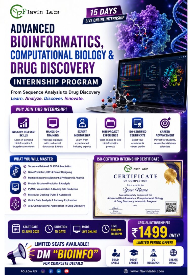 15-Day Online Summer Internship on Advanced Bioinformatics ...